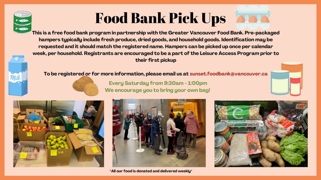 Sunset Food Bank • Sunset Community Centre Association